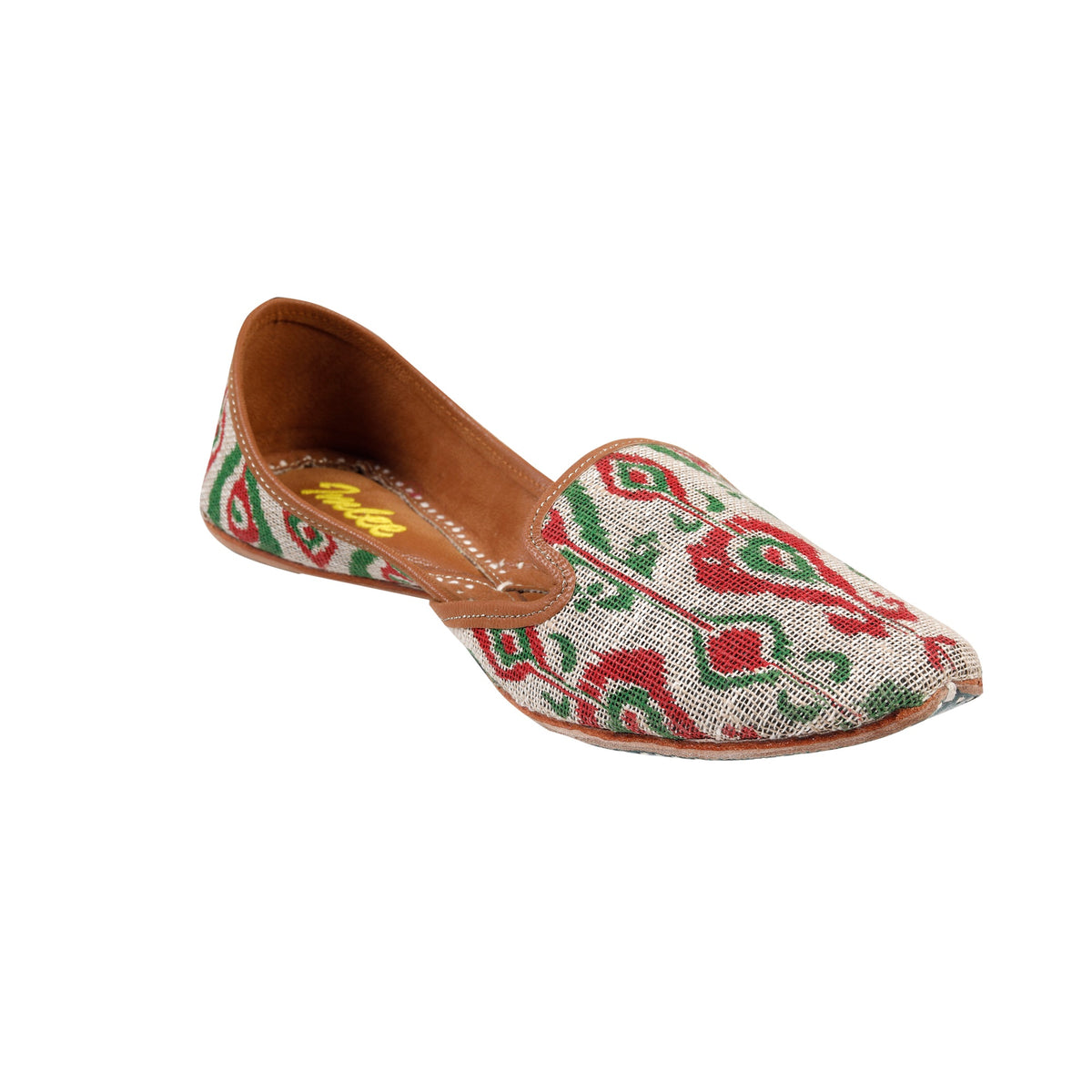 JUTE POPPY - JUTE RED & GREEN MOCASSIN JUTTI – Imlee Jaipur