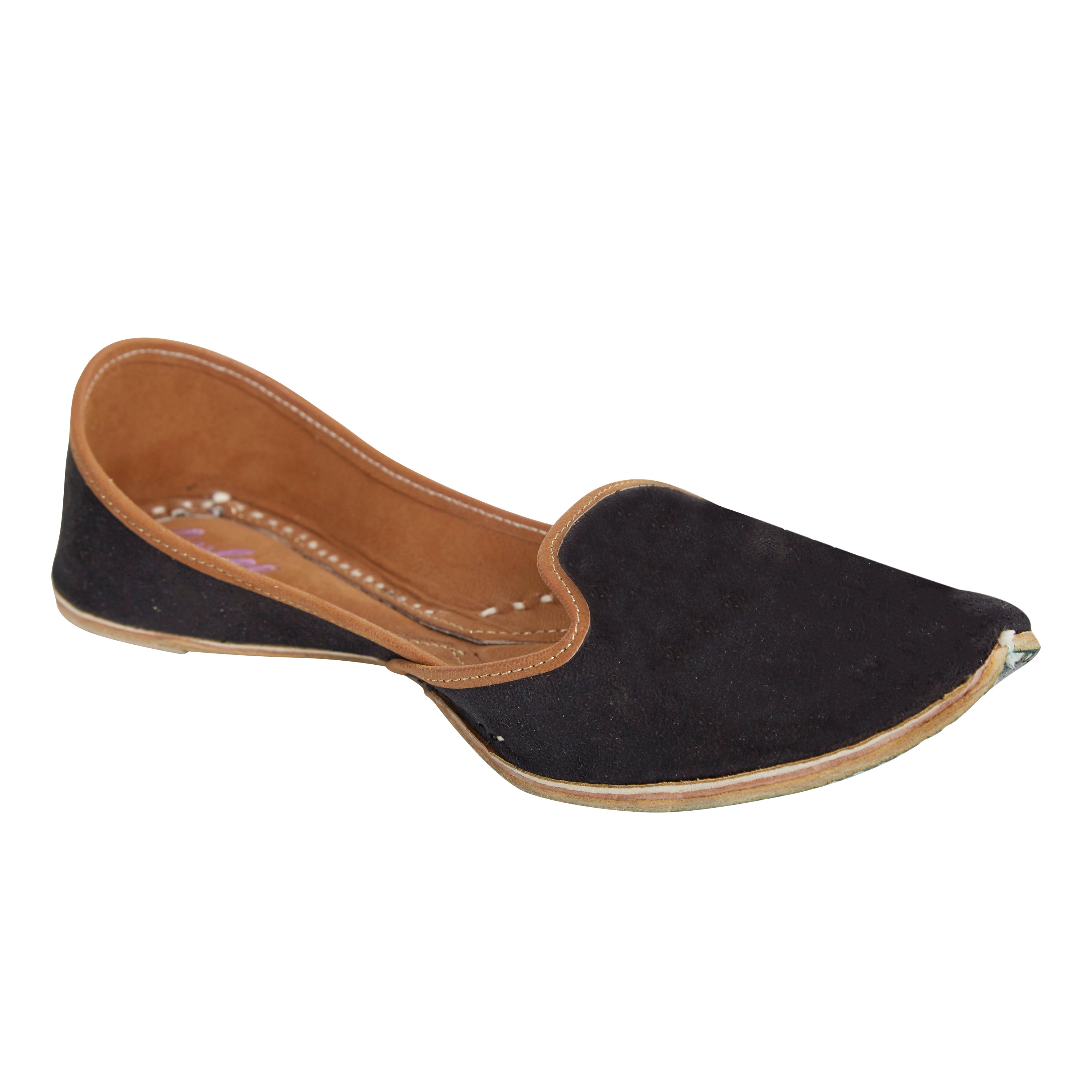 JUST BLACK - BLACK SUEDE PLAIN JUTTI – Imlee Jaipur