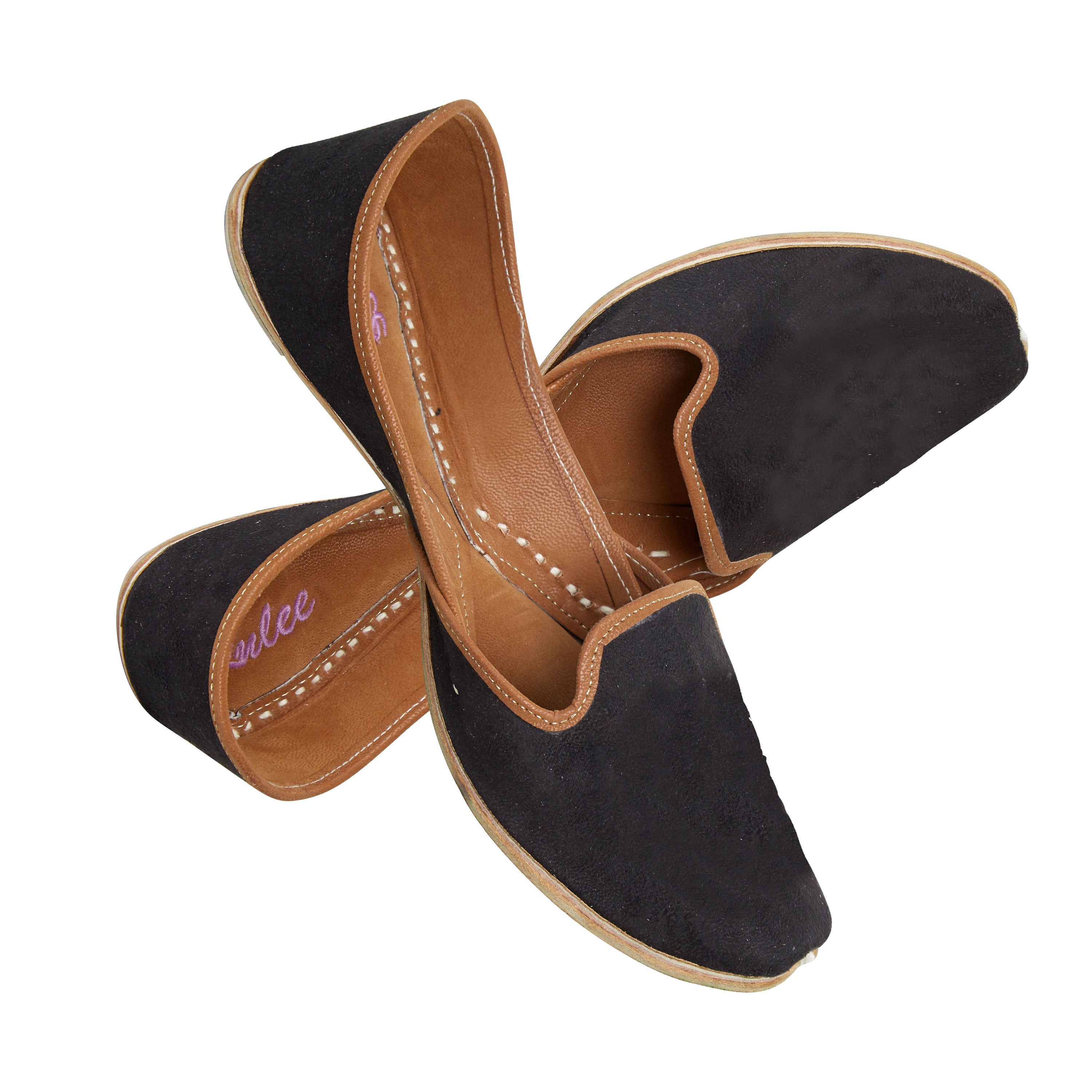 JUST BLACK - BLACK SUEDE PLAIN JUTTI – Imlee Jaipur